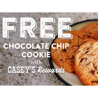 Free Chocolate Chip Cookie at Casey’s - Freebie Panda - Get FREEBIES!